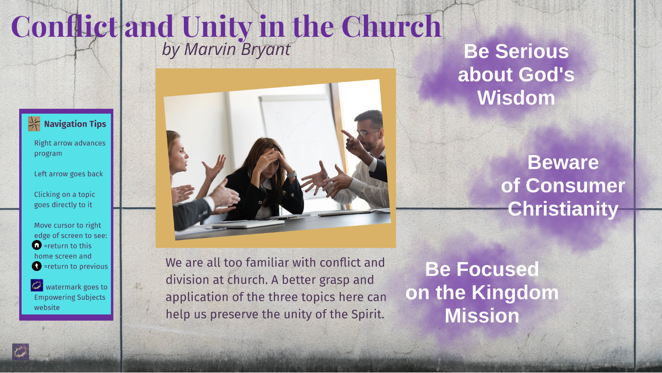 Free Resource on Conflict and Unity in the Church-Empowering Subjects ...